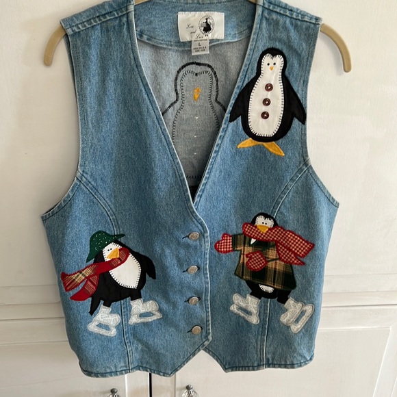 Jackets & Coats | Denim Penguins Skating Jean Vest | Poshmark